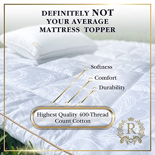 Royal Therapy Queen Shredded Memory Foam Pillow and Queen Mattress Topper - Bundle