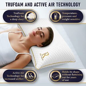 Royal Therapy Queen Shredded Memory Foam Pillow and Queen Mattress Topper - Bundle