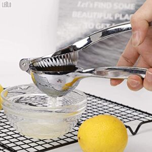 Stainless Steel Lemon Squeezer Manual - Threaded Groove Fresh Lemon Juicer Hand Press Stainless Steel Lemon Squeezer Manual Press Heavy Duty for Restaurant, Kitchen - Ergonomic Handle Lemon Press mubuddy