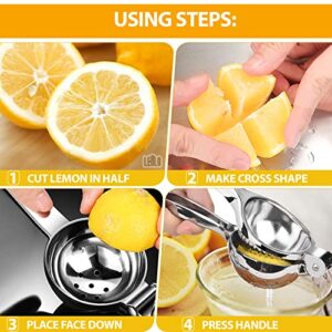 Stainless Steel Lemon Squeezer Manual - Threaded Groove Fresh Lemon Juicer Hand Press Stainless Steel Lemon Squeezer Manual Press Heavy Duty for Restaurant, Kitchen - Ergonomic Handle Lemon Press mubuddy