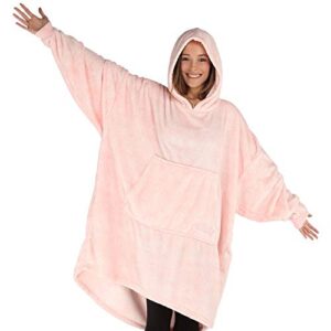 the comfy dream | oversized light microfiber wearable blanket, seen on shark tank, one size fits all, (heather pink)