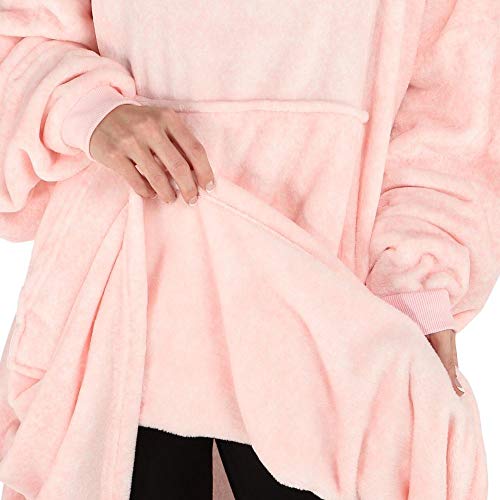 THE COMFY Dream | Oversized Light Microfiber Wearable Blanket, Seen on Shark Tank, One Size Fits All, (Heather Pink)