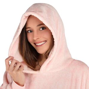 THE COMFY Dream | Oversized Light Microfiber Wearable Blanket, Seen on Shark Tank, One Size Fits All, (Heather Pink)