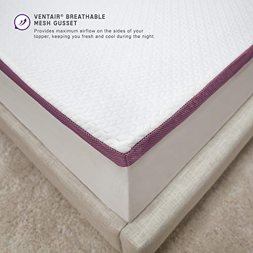 SensorPEDIC 2-Inch Transcend Mattress Topper, Twin, White