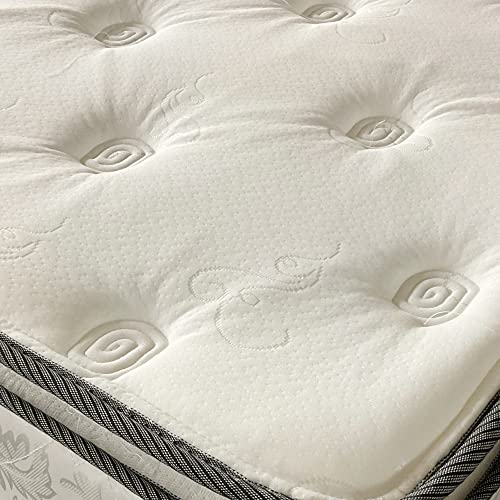 Zayton 10-Inch Medium PlushPillowtop Innerspring Mattress and 8" Wood Boxspring/Foundation Set,Full