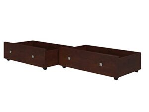 donco kids dual under bed storage drawers, dark cappuccino