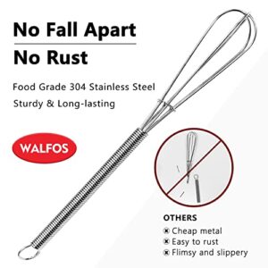 Mini Whisks Stainless Steel, Small Whisk 2 Pieces, 5in and 7in Tiny Whisk for Whisking, Beating, Blending Ingredients, Mixing Sauces