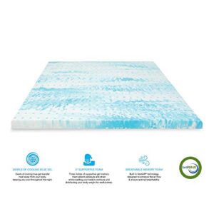 BioPEDIC 3" Gel Swirl Memory Foam Mattress Topper, King