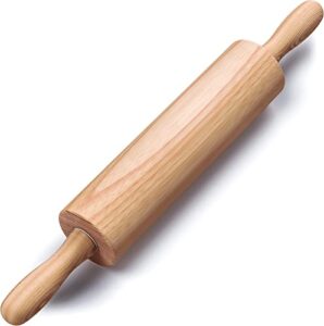 helferx 17.6 inch wooden rolling pin for baking - long dough roller for all baking needs