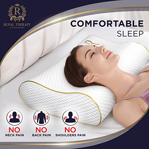 Royal Therapy Queen Memory Foam Pillow and Queen Mattress Topper - Bundle