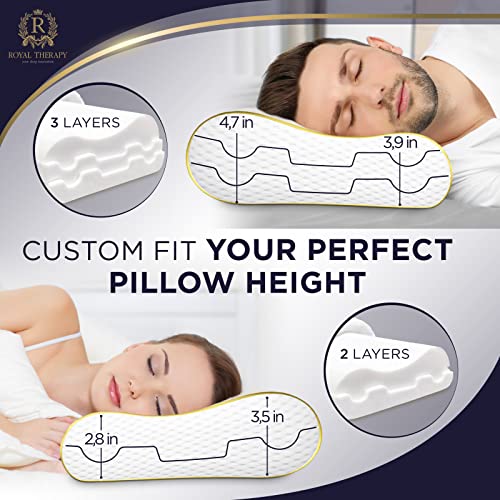 Royal Therapy Queen Memory Foam Pillow and Queen Mattress Topper - Bundle