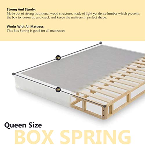 Mattress Comfort Medium Plush Eurotop Pillowtop Innerspring Mattress and 8" Wood Boxspring/Foundation Set, with Frame, Queen Size