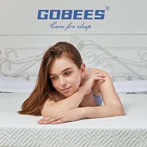 GOBEES 3 Inch Gel Memory Foam Mattress Topper King Size, High Density Cooling Pad Removable Fitted Bamboo Fiber Cover Ventilated Design, Comfort Body Support & Pressure Relief