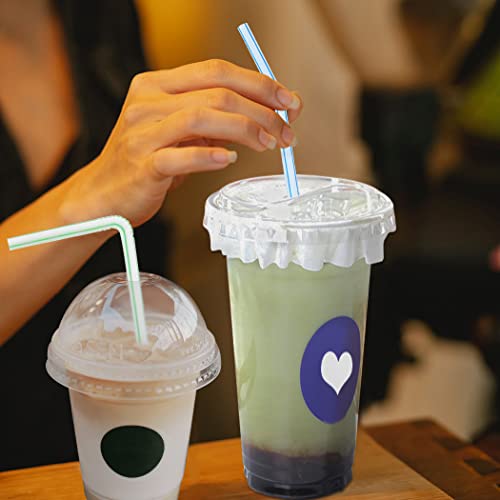 〖500packs〗 Disposable Plastic Straws -9.45" Extra Height Drinking Straws Prefer for Tumblers/Bottled Drinks/All Hot or Cold Drinking Striped Color Mixed