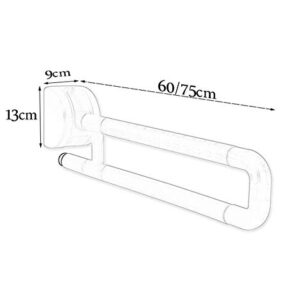 CRODY Folding Handicap Grab Bars Rails Toilet Handrails, Stainless Steel Grab Bar,Barrier-Free Bathroom U-Shaped Pole,Wall-Mounted Straight Towel Rack,Bathroom Wc Bathroom Bathtub Folding Grip