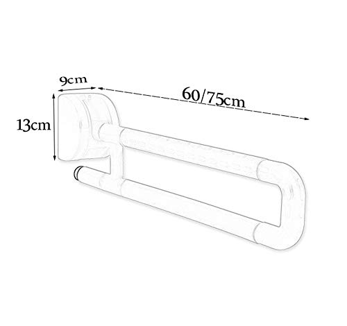 CRODY Folding Handicap Grab Bars Rails Toilet Handrails, Stainless Steel Grab Bar,Barrier-Free Bathroom U-Shaped Pole,Wall-Mounted Straight Towel Rack,Bathroom Wc Bathroom Bathtub Folding Grip