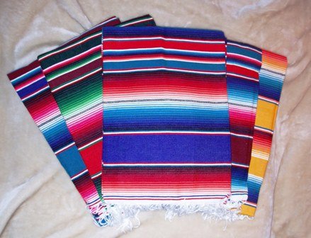 Roger Enterprises Large Authentic Mexican Serape Saltillo Blankets 7'/5'