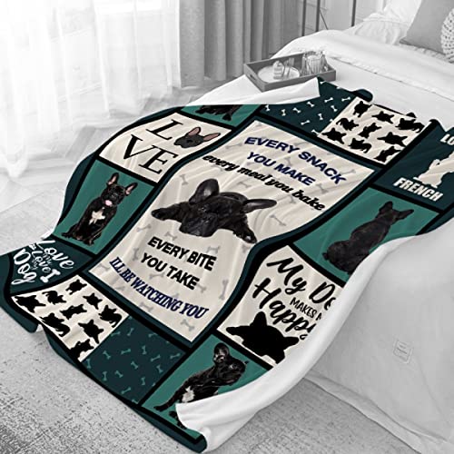 French Bulldog Throw Blanket - ​Super Soft Flannel Fleece Blanket for Gifts,Bedding Quilt Home Decor for Couch Sofa Bed All Season 30"x40" for Toddlers Pets