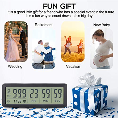 A AIMILAR Digital Countdown Days Timer - AY4053-Black Upgraded Big 999 Days Count Down Clock for Vacation Retirement Wedding