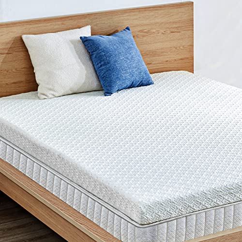 Tbfit 2 Inch Premium Gel-Infused Memory Foam Mattress Topper King, Cooling & Ventilated Mattress Pad with Breathable Bamboo Cover, High Density & Comfort Body Support Bed Topper