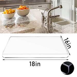 Acrylic Cutting Boards for Kitchen Counter, Acrylic Anti-Slip Transparent Cutting Board with Lip for Counter Countertop Protector Home Restaurant