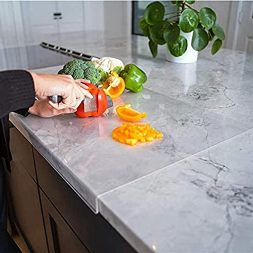 Acrylic Cutting Boards for Kitchen Counter, Acrylic Anti-Slip Transparent Cutting Board with Lip for Counter Countertop Protector Home Restaurant