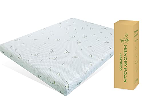 IULULU 6 Inch Memory Foam Mattress Medium-Firm Feel with Bamboo Cover, Breathable Bed Mattresses with CertiPUR-US Certified, Queen