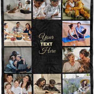 Taka Deal Customized Photo Blanket - Collage Blanket with Text. Make Your Own Fleece Throw Blanket. Gift for Valentine, Anniversary & Birthday. (Photo Blanket 28, 60"X80")