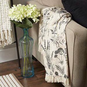 DII French Country Printed Woven Throw, 50x60, Botanical