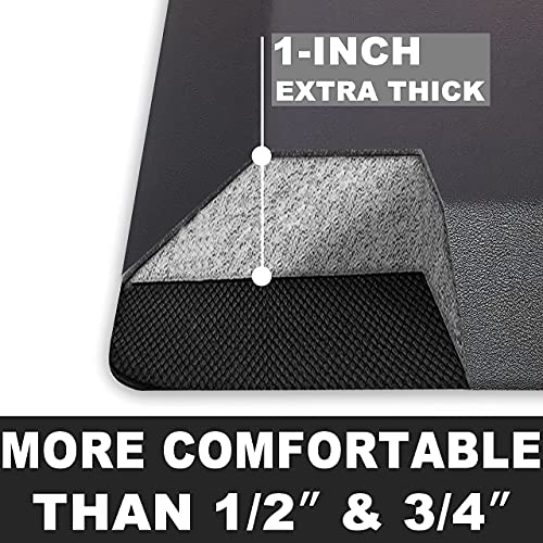 1" Extra Thick Anti Fatigue Floor Mat,Kitchen Mat, Standing Desk Mat – Comfort at Home, Office, Garage - Advanced PU Foam - NOT PVC!!! (Black, 20x30x1-Inch)