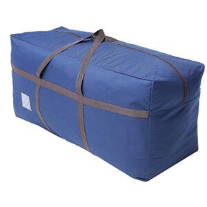 large blue duffel storage bag - premium-quality heavy duty 600d polyester oxford cloth with handles and reinforced seams - 42" x 16" x 20" inches (110 x 40 x 52 centimeters)