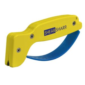 accusharp shearsharp scissor sharpener - diamond-honed tungsten carbide rust-free sharpener quickly sharpens most kitchen and utility scissors, garden shears, hedge clippers & tin snips