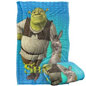 trevco shrek pals silky touch super soft throw blanket 36" x 58"