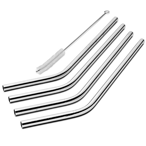 SipWell Extra Long Stainless Steel Drinking Straws Set of 4, Straws for 30 oz Tumbler and 20 0z Tumbler, Fits Simple Modern Tumbler | Fits all Yeti SIC Simple Modern Tumblers, Cleaning Brush Included.