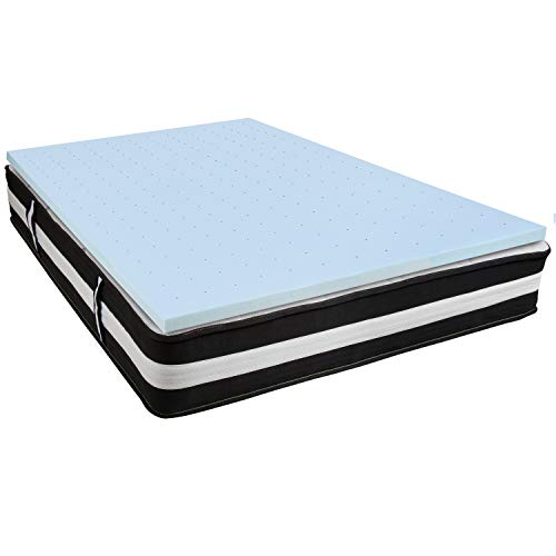 EMMA + OLIVER Queen 12" Mattress & Gel Memory Foam Topper Bundle Set