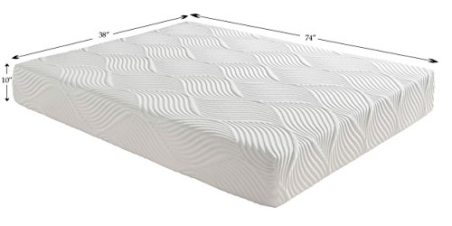 Lexicon Nocturne 10" Gel Infused Memory Foam Mattress, Twin, White