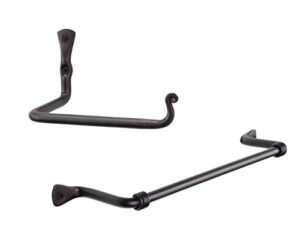 rtzen wrought iron bathroom accessories set, decorative hand towel bar and toilet paper holder