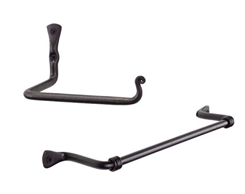 RTZEN Wrought Iron Bathroom Accessories Set, Decorative Hand Towel Bar and Toilet Paper Holder