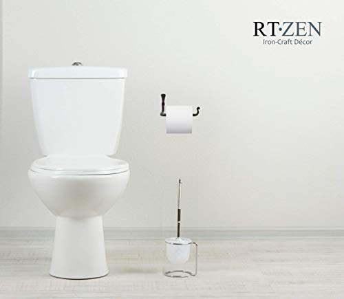 RTZEN Wrought Iron Bathroom Accessories Set, Decorative Hand Towel Bar and Toilet Paper Holder