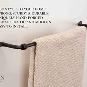 RTZEN Wrought Iron Bathroom Accessories Set, Decorative Hand Towel Bar and Toilet Paper Holder