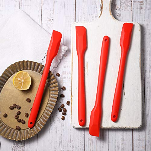 Yoku Made- Small Spatulas Set, Heat-resistant Mini Spatulas with Sharp and thin Edge, Nonstick Silicone Spreader, 10 Inches, 4 Pack