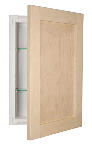 Florida Breeze Cabinets Fieldview Shaker Style Frameless Recessed Solid 14 x 18 Medicine Cabinet, Unfinished Wood