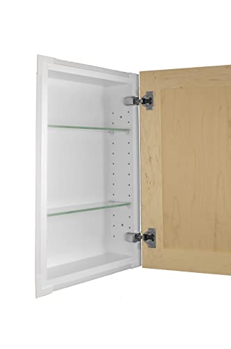 Florida Breeze Cabinets Fieldview Shaker Style Frameless Recessed Solid 14 x 18 Medicine Cabinet, Unfinished Wood