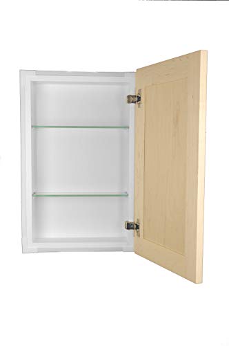 Florida Breeze Cabinets Fieldview Shaker Style Frameless Recessed Solid 14 x 18 Medicine Cabinet, Unfinished Wood