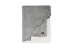 ugg wade fluffy sherpa fleece throw blanket, seal, 50" x 70"