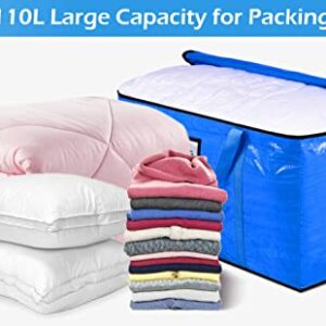 SLEEPING LAMB 110L Extra Large Moving Bags Heavy Duty Reusable Moving Totes Boxes Storage Containers for Clothes Comforters Blankets, Carrying, Travelling, College Dorm Packing, 4 Packs, Blue