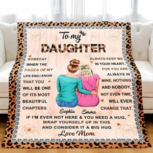 KERAOO Personalized Blanket Gift for Daughter, Christmas Birthday Gifts for Daughter, Custom Throw Blanket to My Daughter from Mom, Mother's Day Graduation Gifts (Custom Daughter-05)