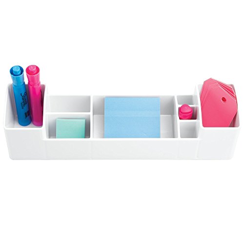 iDesign Med+ BPA-Free Plastic Divided Bathroom Organizer - 12" x 3" x 3", White