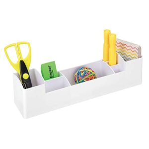 iDesign Med+ BPA-Free Plastic Divided Bathroom Organizer - 12" x 3" x 3", White