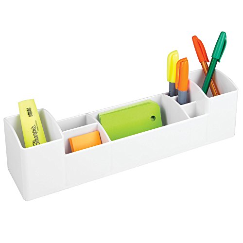 iDesign Med+ BPA-Free Plastic Divided Bathroom Organizer - 12" x 3" x 3", White